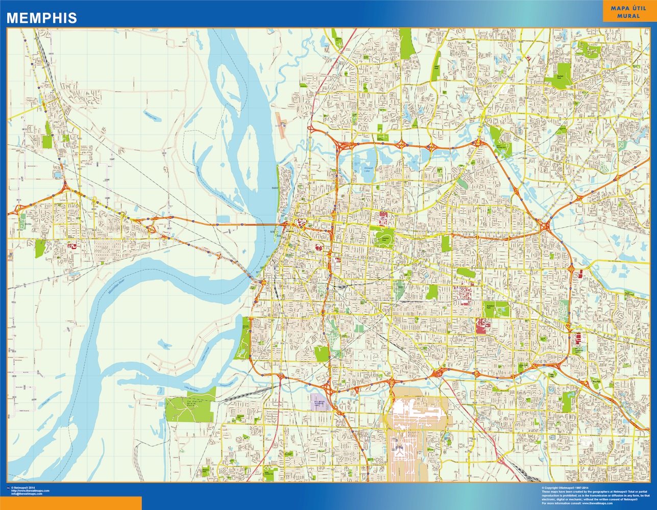 memphis wall map | Vector and Wall Maps. Netmaps. Leading Mapping Company