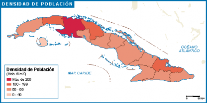 Cuba mapa poblacion | Vector World Maps